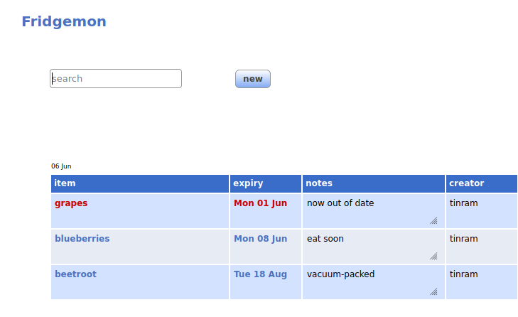 GitHub - Tinram/Fridge-Mon: Fridge food expiry monitor. Simple tool to warn of fridge rot. Only ...